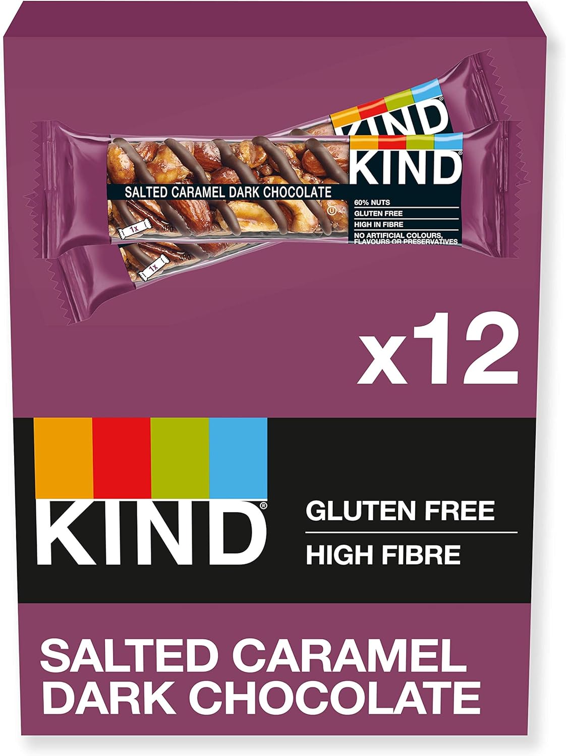 KIND Snacks Bars - Healthy Snacks - Salted Caramel Dark Chocolate x 12 ...