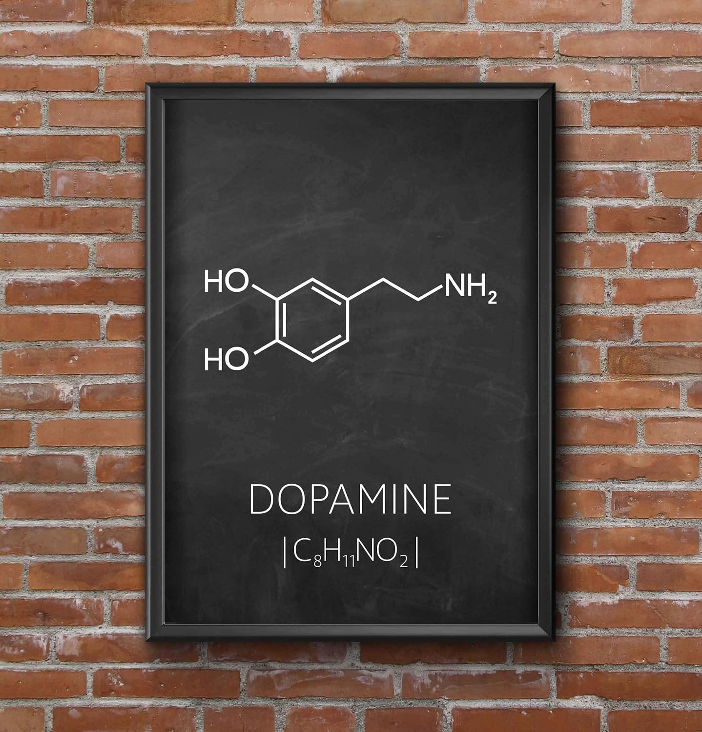 Dopamine Molecule Print, Chemistry Print, Chalkboard Effect, Molecular ...