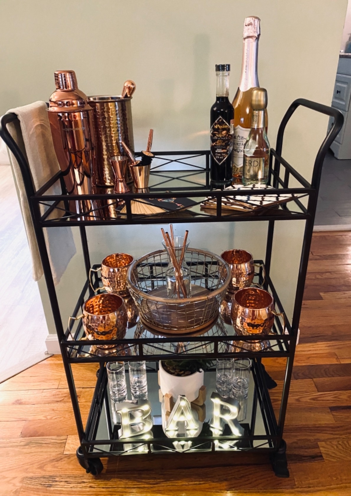 $39/mo - Finance Kate and Laurel Ketia Glam Metal Bar Cart, 23 x 13 x ...