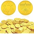 Amazon.com: 180 Pcs Hanukkah Gelt Coins with Gold Plated for Hanukkah ...