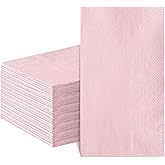 Amazon.com: HEIPINIUYE 50 Pieces Light Pink Napkin Disposable Guest ...