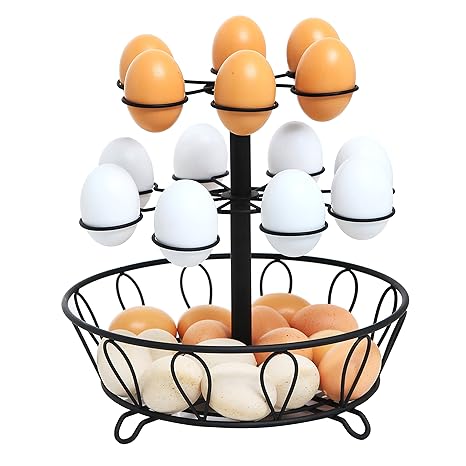 Modern Countertop Black Metal Adjustable Egg Holder Storage Rack ...