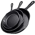 Amazon.com: Simple Chef Cast Iron Skillet 3-Piece Set - Best Heavy-Duty ...