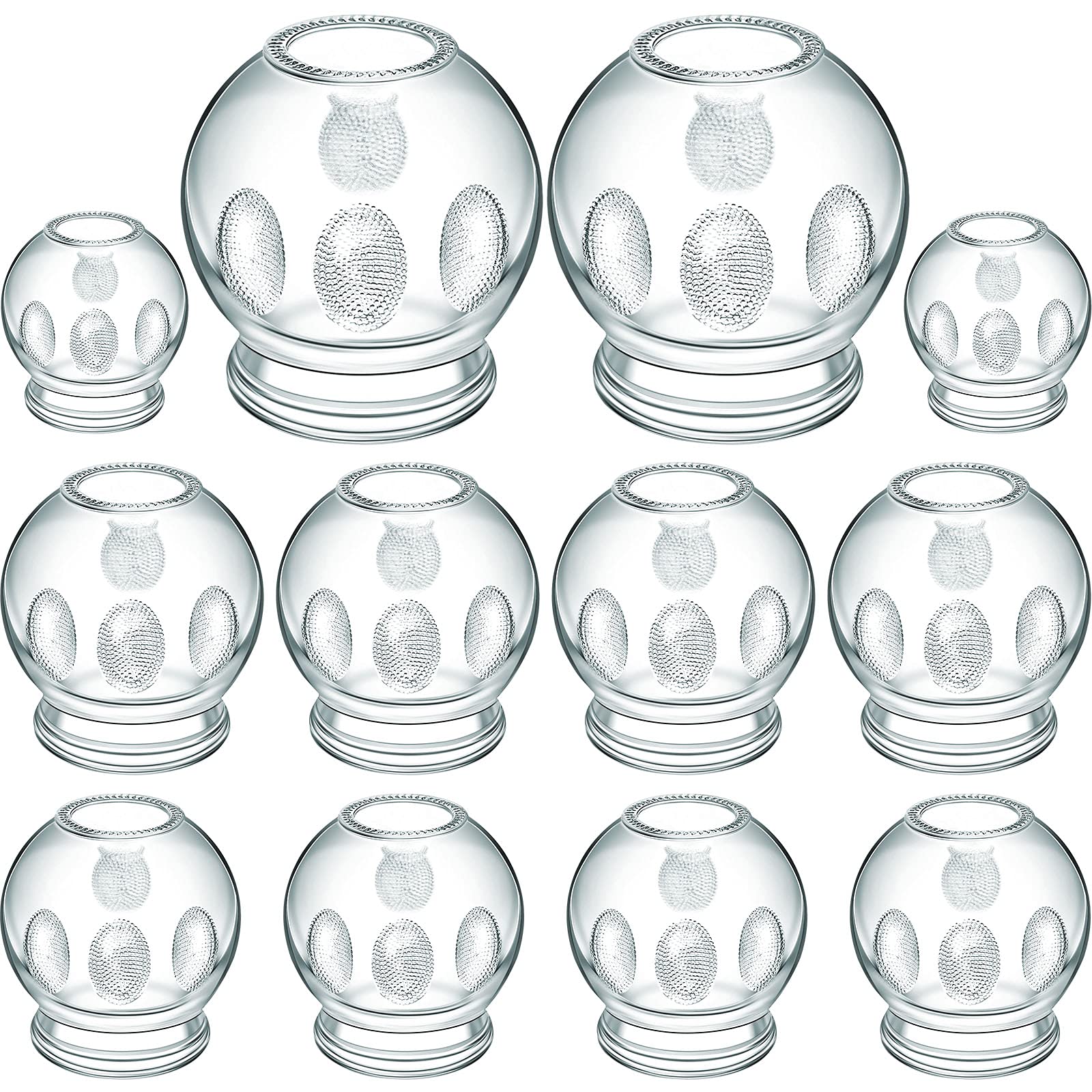 Nuanchu 12-Piece Glass Cupping Set - 4 Sizes, Fire Cupping Therapy Set ...