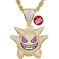 TSANLY Diamond Chain Gengar Chain Pokemon Necklace Gold Plated with ...