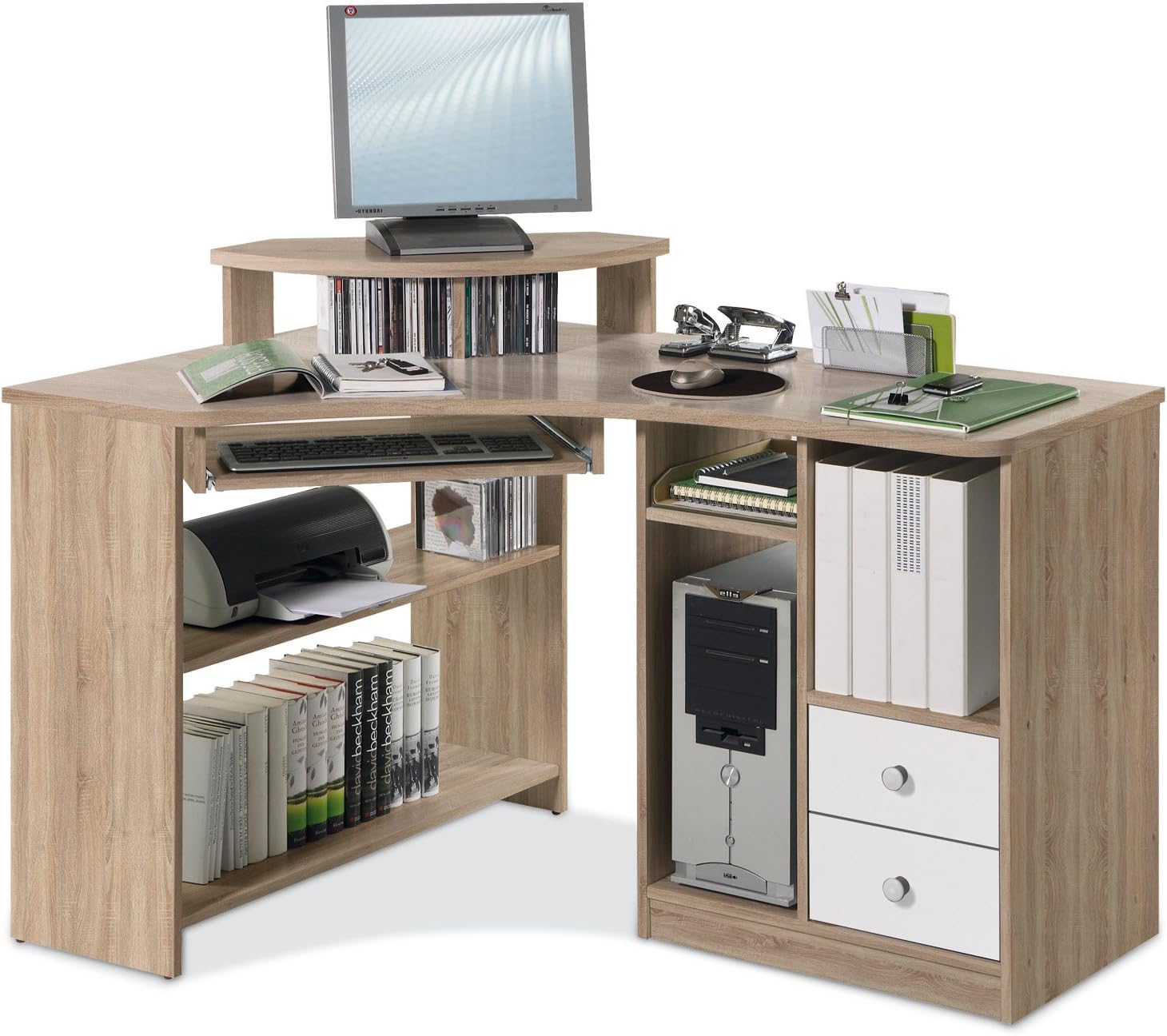 Eckschreibtisch Schreibtisch Computertisch Arbeitstisch | Eiche Sonoma ...