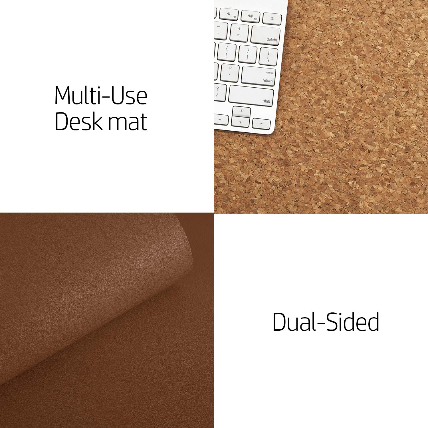 Aothia Office Desk Pad, Natural Cork & PU Leather Dual Side Large Mouse ...