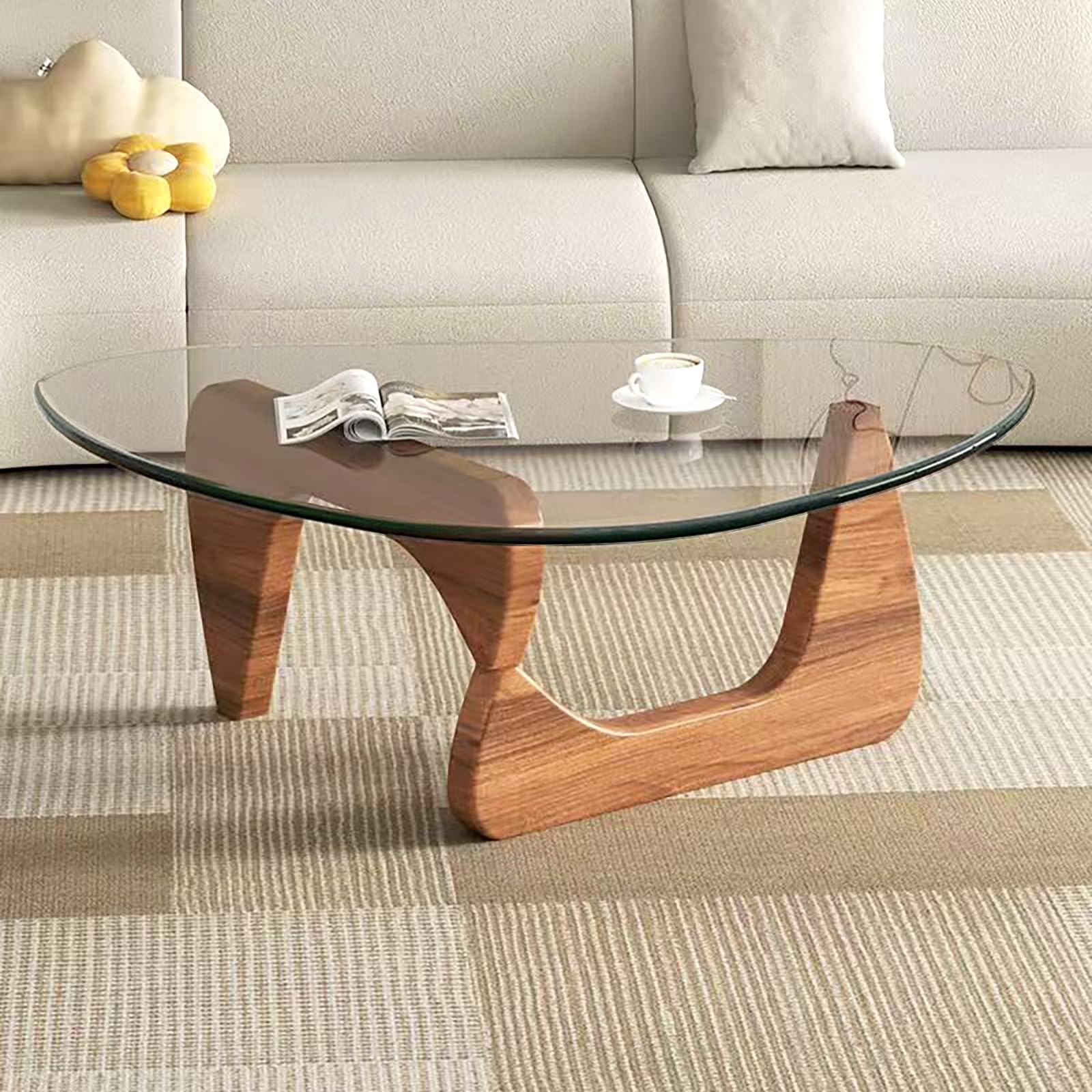 Modern Glass Coffee Table for Living Room, Mid Century Coffee Table ...