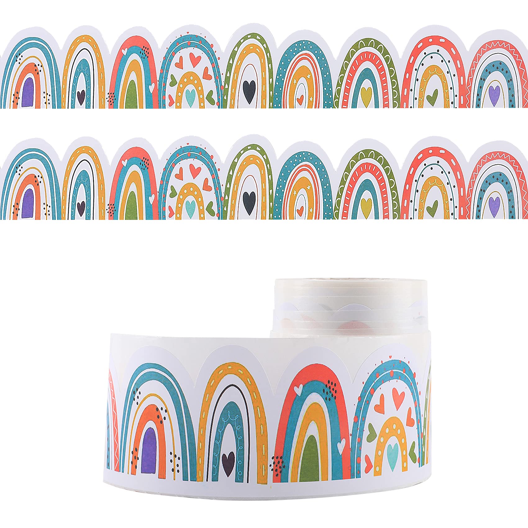 65.6ft Boho Rainbow Bulletin Board Borders Rainbow Border Sticker ...