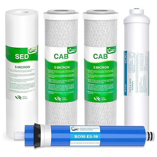 Vegebe 1-5 Stage 50 GPD RO Water Filter Set Replacement Fit for APEC ...