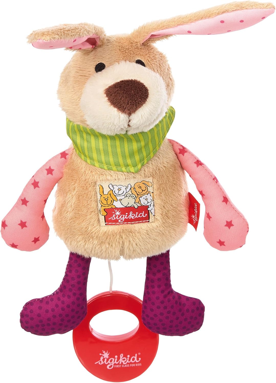 Sigikid Sigikid42196 Musical Rabbit Pink Soft Toy-22 x 10 x 8 cms ...