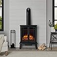 Amazon.com: Real Flame Foster Stove Electric Fireplace - Freestanding ...