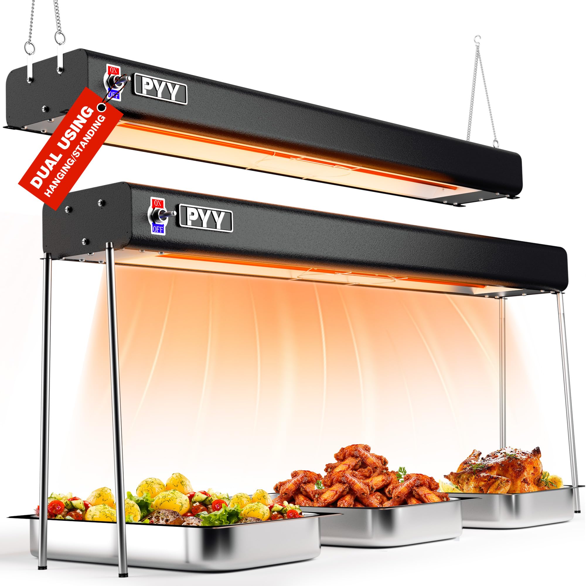 PYY 35 Inch Food Heat Lamp Aluminum Infrared Strip Heater Overhead Food ...
