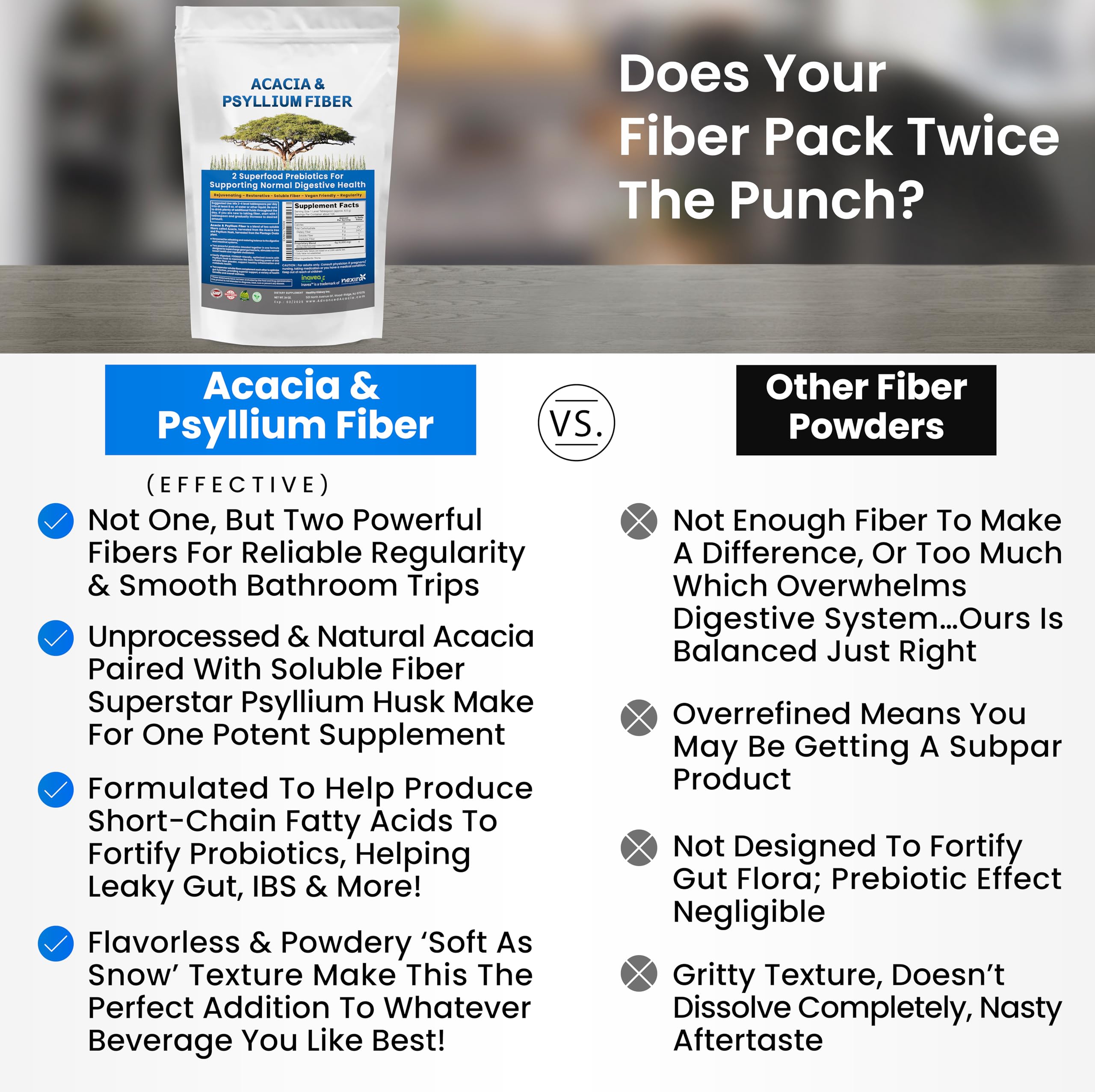 Mua Acacia & Psyllium Husk Fiber Powder 2 Soluble Fiber Digestive ...