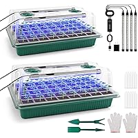 Amazon.com : BlumWay Seed Starter Tray with Grow Light,2 Pack 80 Cells Seedling Tray Kit with ...