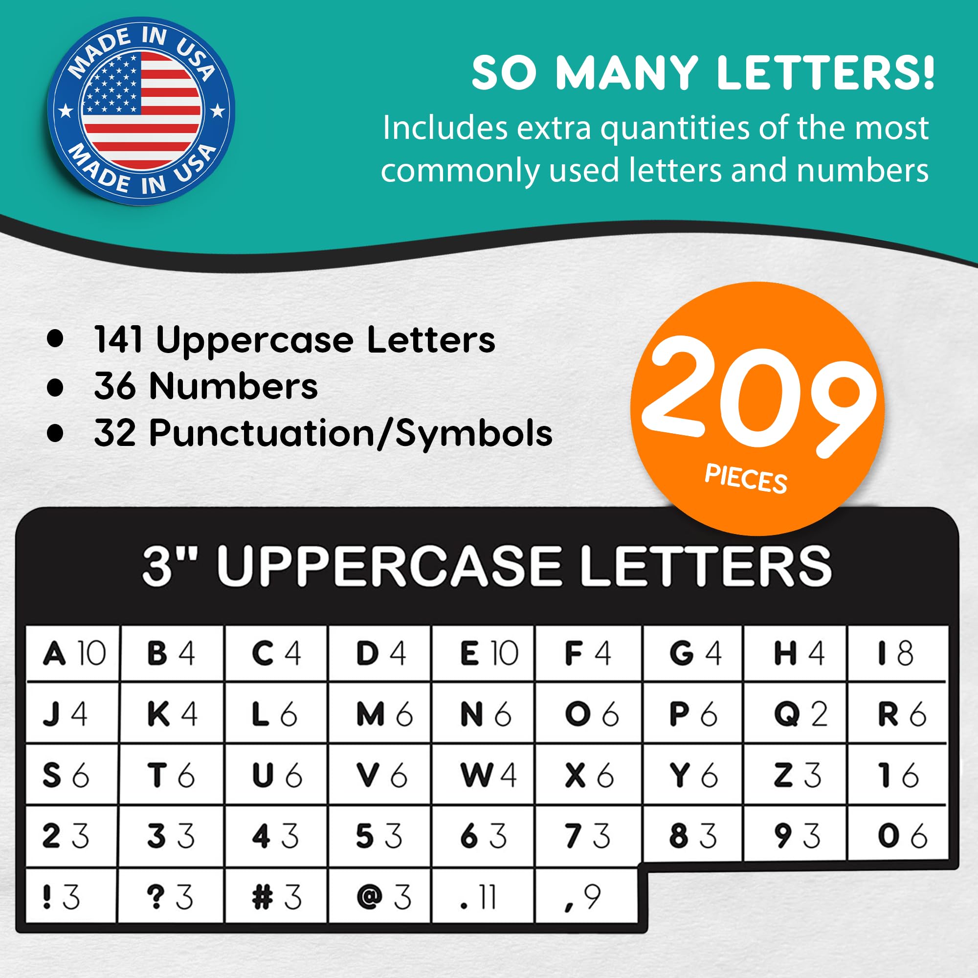 Mua 209 Pcs 3" Black Bulletin Board Letters & Numbers, Capital Letters ...