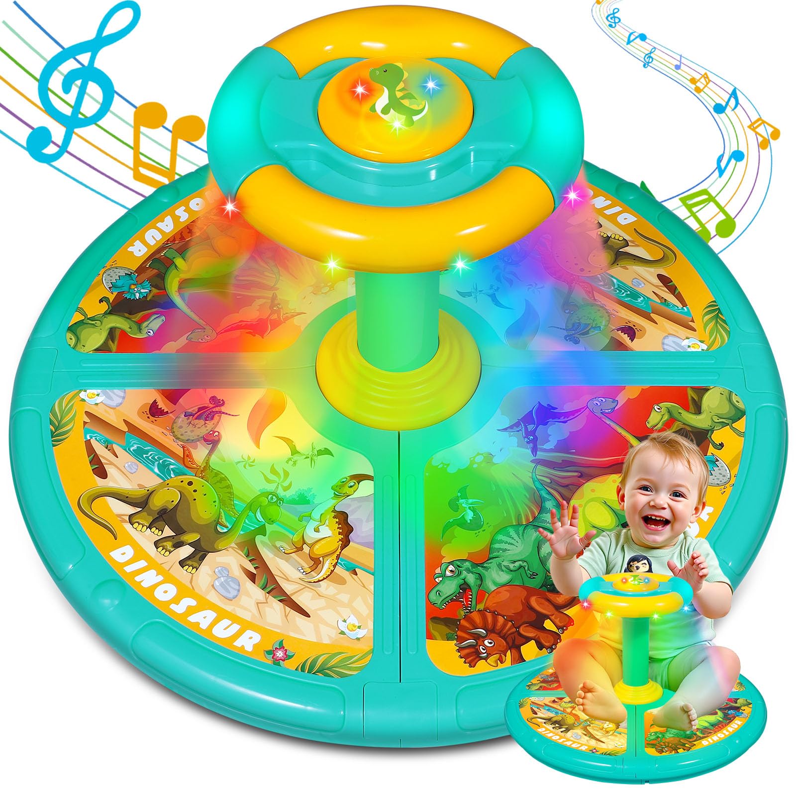 Sumapner Dinosaur Sit and Spin Toys for Toddlers 1 2 3 4 5 6 Years Old ...