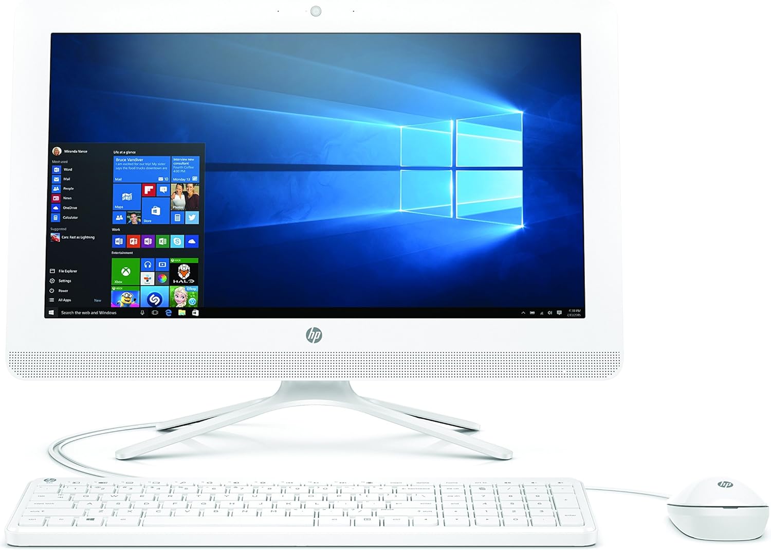 HP 20-c030na 19.5 Inch All-in-One Desktop (White) - (Intel i3-6100U ...