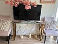 Amazon.com: Cortesi Home Laila Console Table in Gold Stainless Steel ...