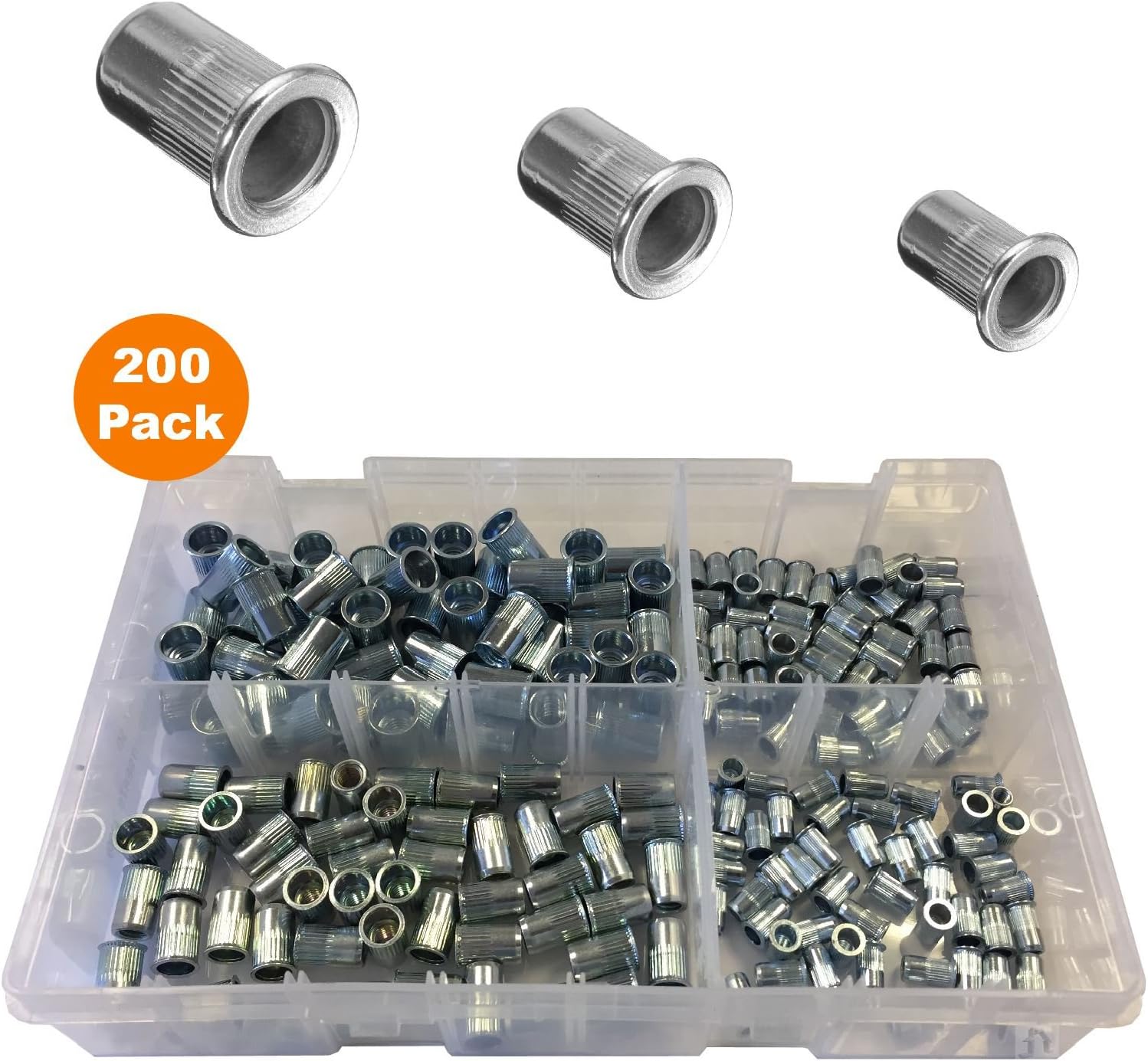 Amazon.com: 200 x Assorted Serrated Threaded Nutserts, 4mm, 5mm, 6mm ...