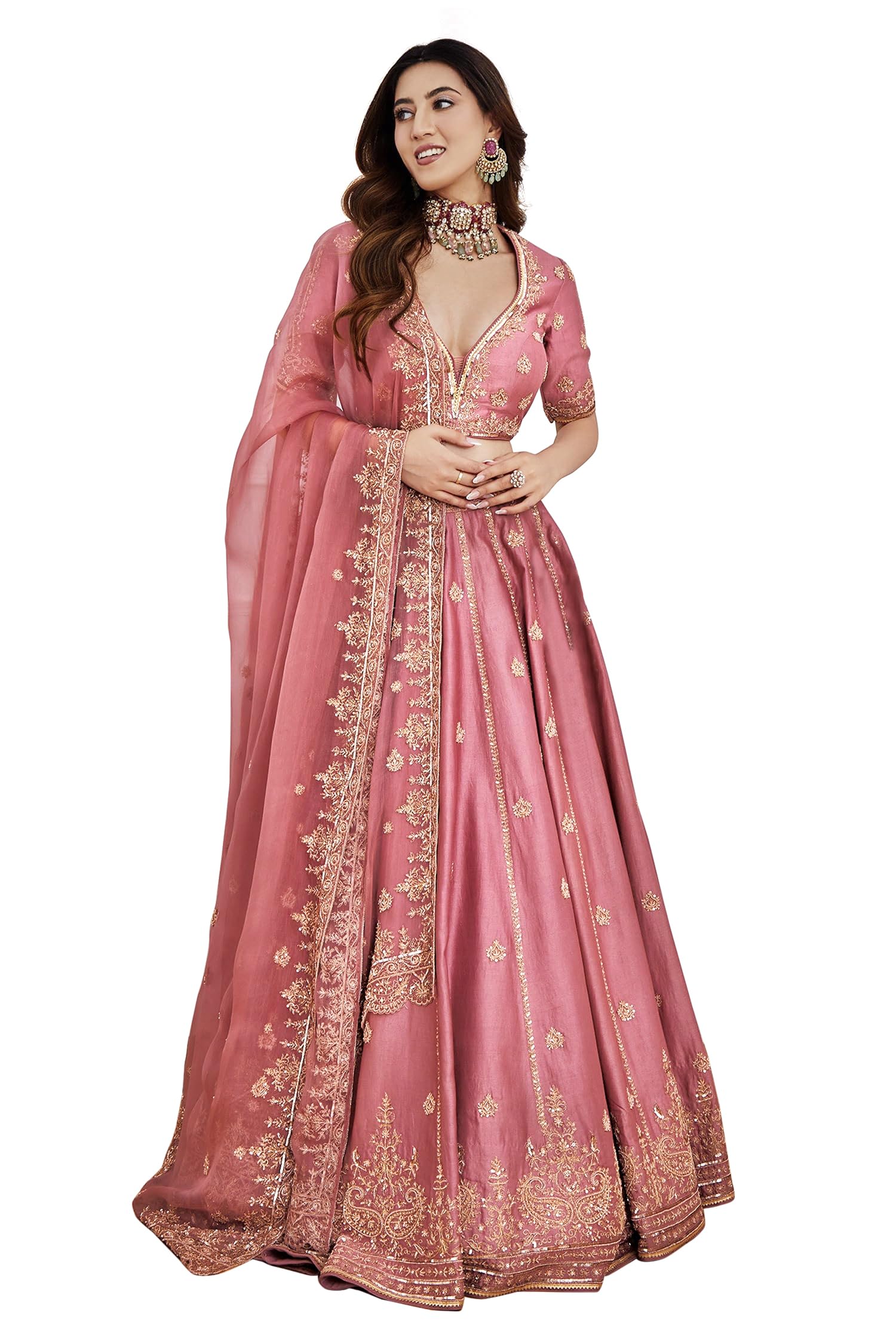 TRENDMALLS Women 's Satin Embroidery Sequence Work Lehenga Choli Set ...