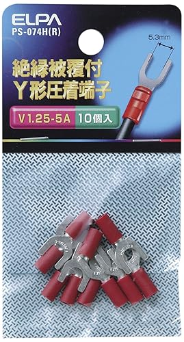 Amazon | ELPA 絶縁被覆付Y型圧着端子 V1.25-5A レッド PS-074H(R) | 圧着端子 | 産業・研究開発用品 通販