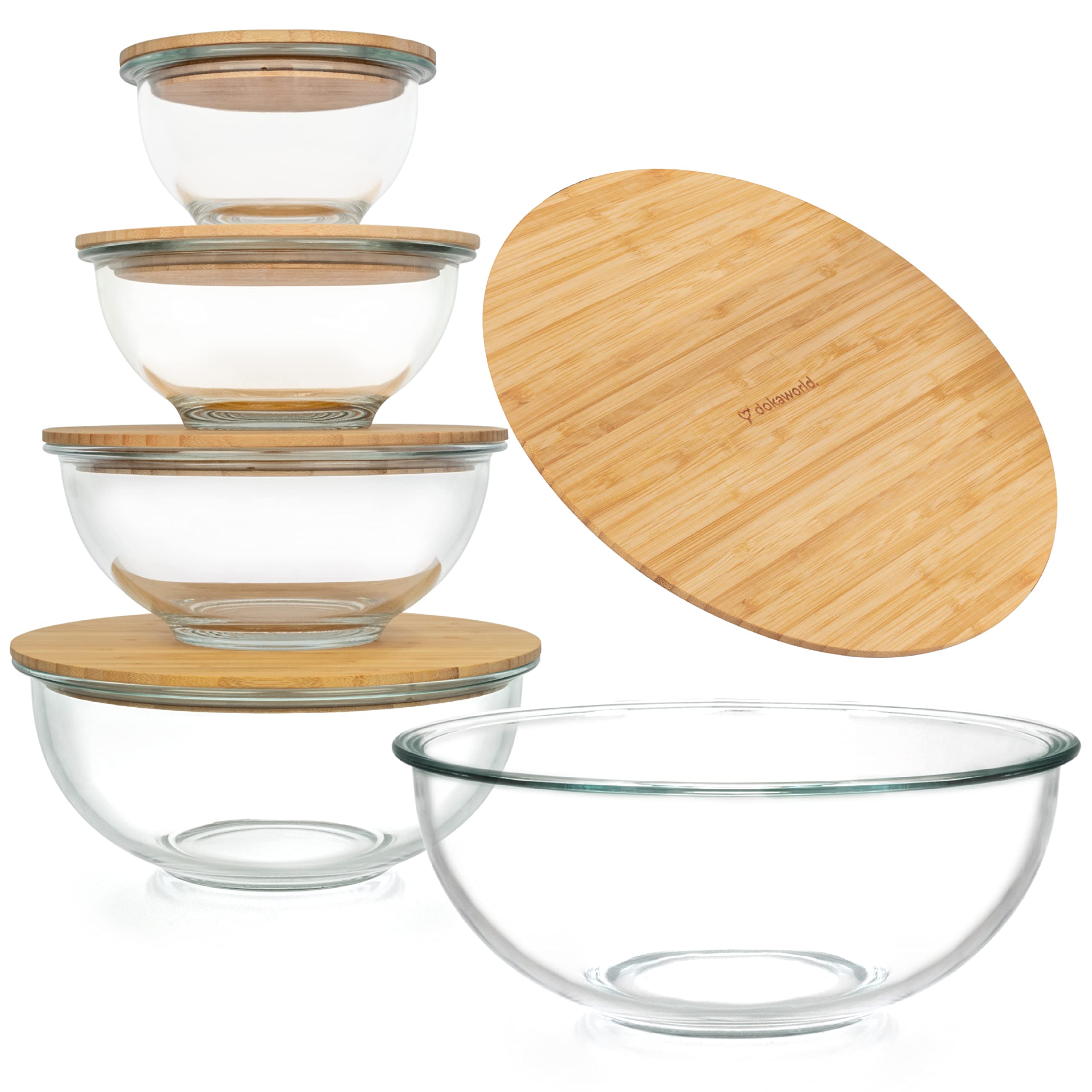 Dokaworld Glass Mixing Bowls Nesting Bowls Cute Collapsible Glass