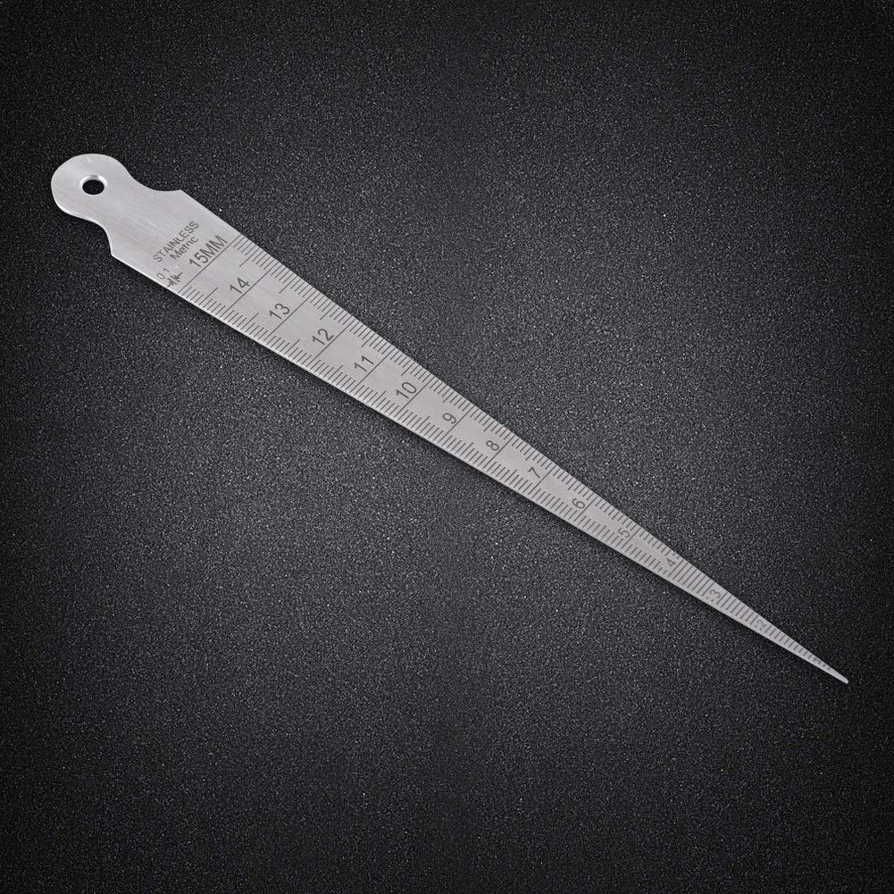 Stainless Taper Gauge1-15mm Aperture Scale Wedge Feeler Clearance Ruler ...