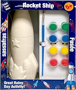 Paint Your Own Rocket Ship Kids Activity Craft Kit with Paints and ...
