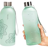 Botella de agua con marcador de tiempo – 1 litro, Botellas de agua reutilizables motivacionales ...