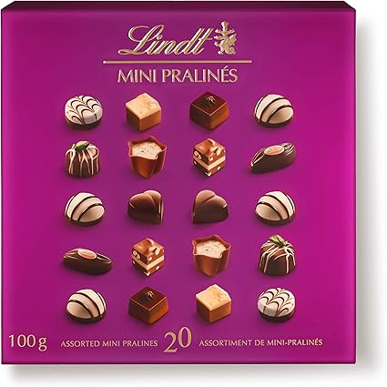 Lindt Mini Pralines Chocolate Box - 20 Assorted Pralines, 100 g (The ...