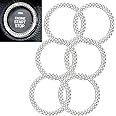 Amazon.com: 6 Pcs Car Crystal Rhinestone Ring, Bling Silver Sticker ...