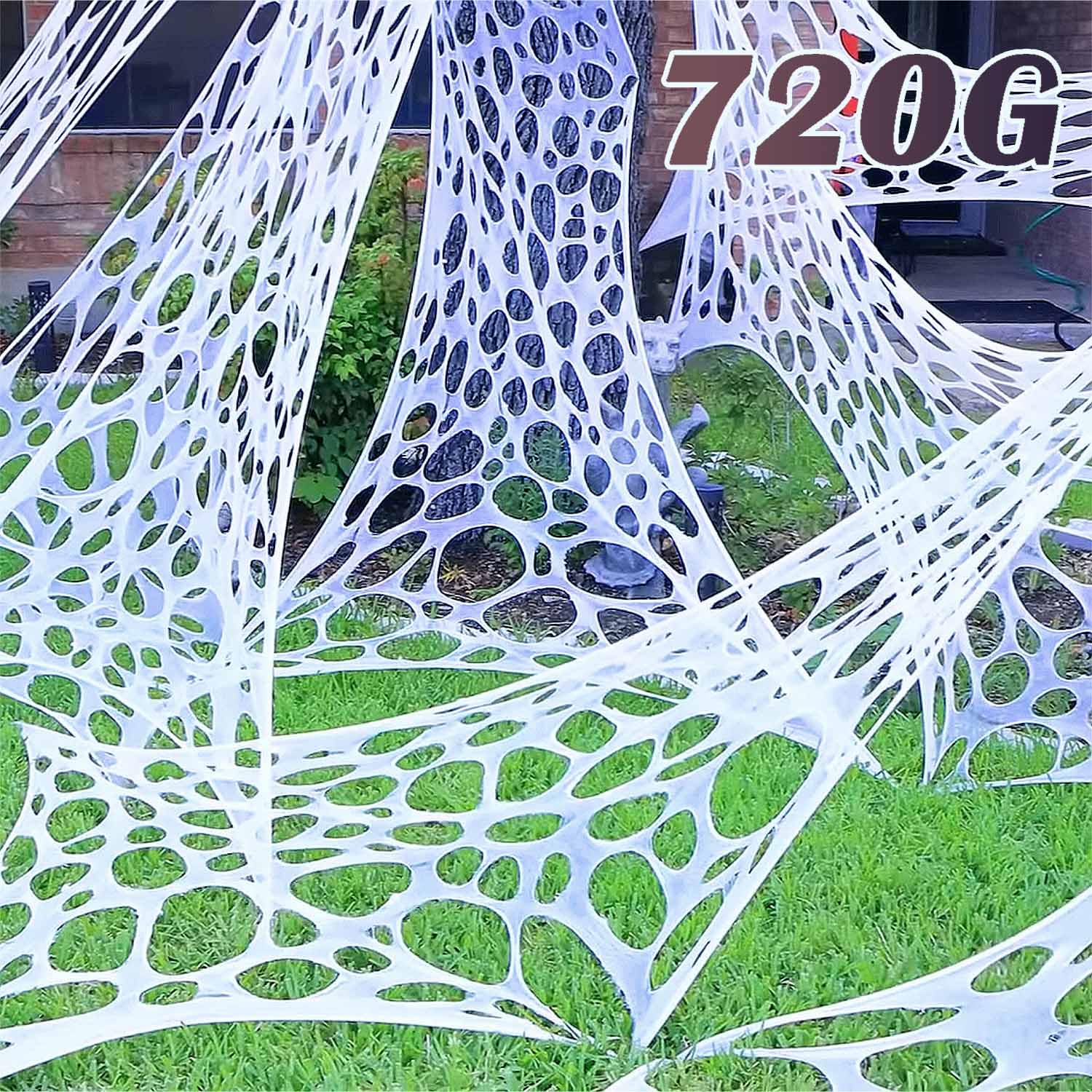 YHFUISK 1200 Sqft Giant Durable Spider Webs Halloween Decorations ...