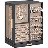 Amazon.com: SONGMICS Jewelry Box 360° Rotating, Jewelry Storage Case ...