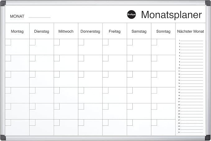 Bi-Office Maya Magnetisch Monatsplaner Schwarz & weiß 60x40cm: Amazon ...