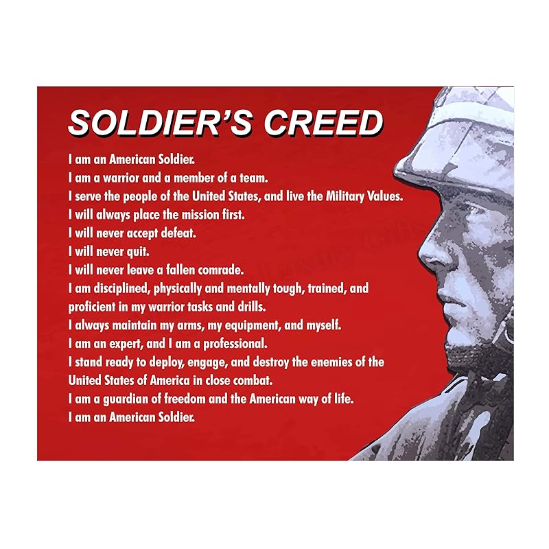 Amazon.com: "Soldier's Creed" Patriotic Wall Decor-14x11" American ...