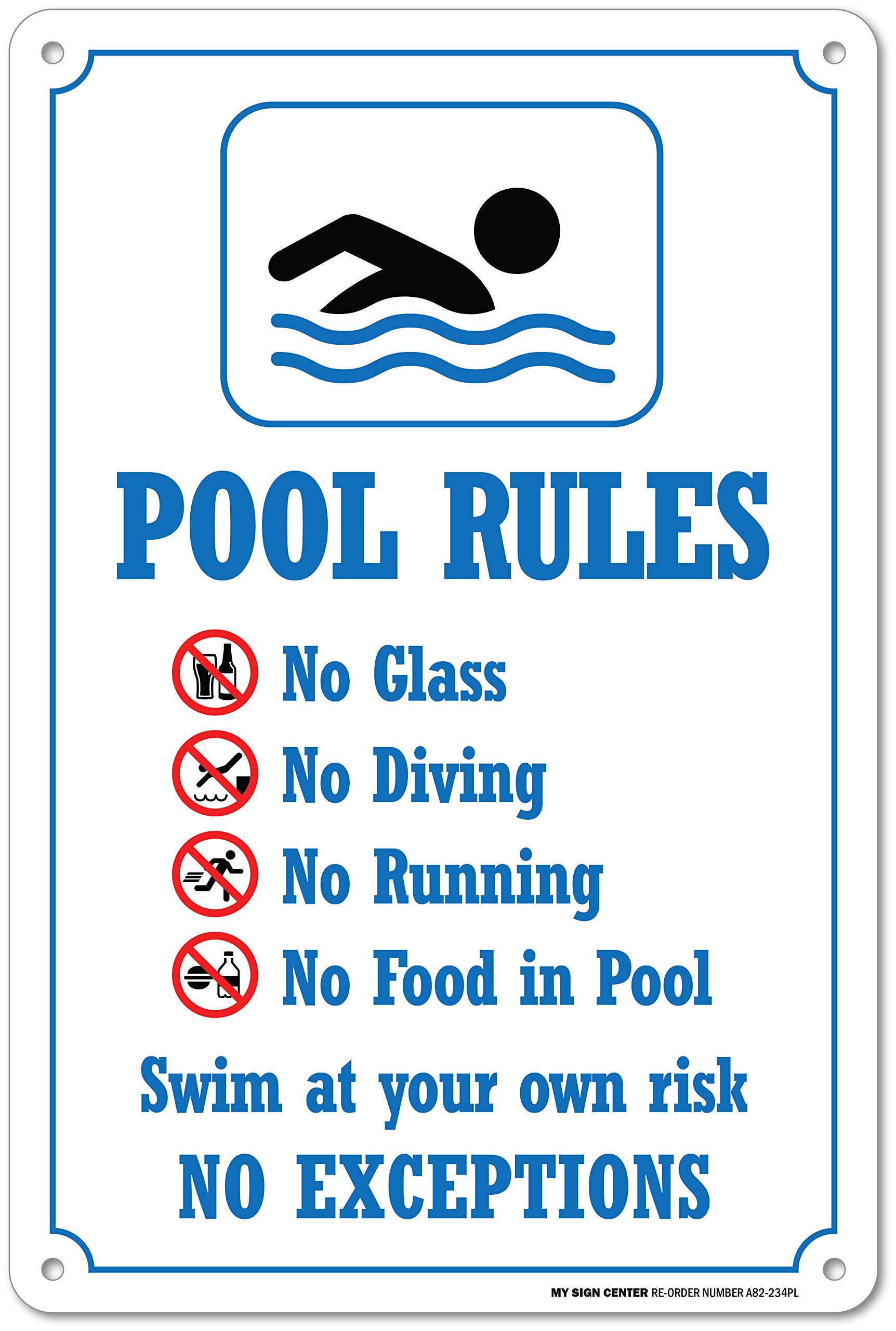 My Sign Center Swimming Pool Rules Safety Sign Plastic 14 X 10 EBay