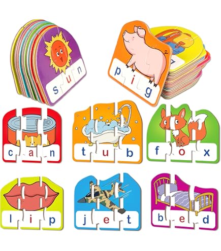 Educational Puzzles For Kids Junior Learning Vowel Puzzles - Match Long ...