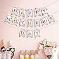 Amazon.com: Cheerland Pink Flower Happy Mother's Day Banner for Mothers ...