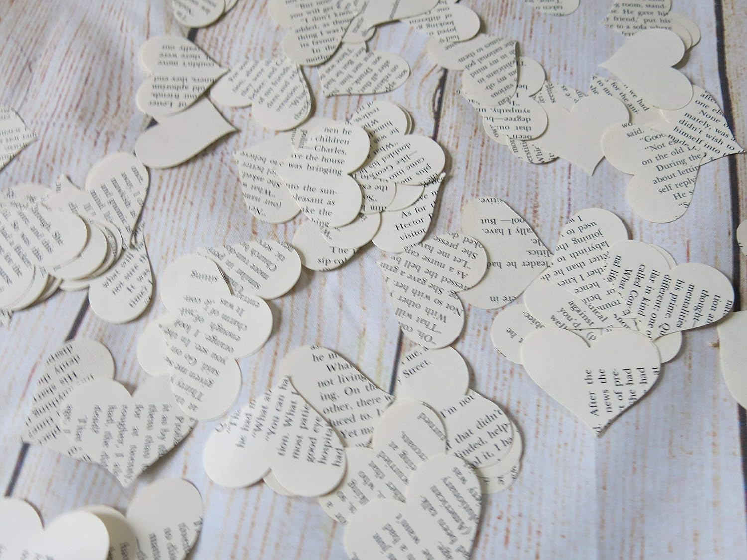 Amazon.com: Book Page Heart Confetti 2 Inch Shapes Classic Novel 200 ...