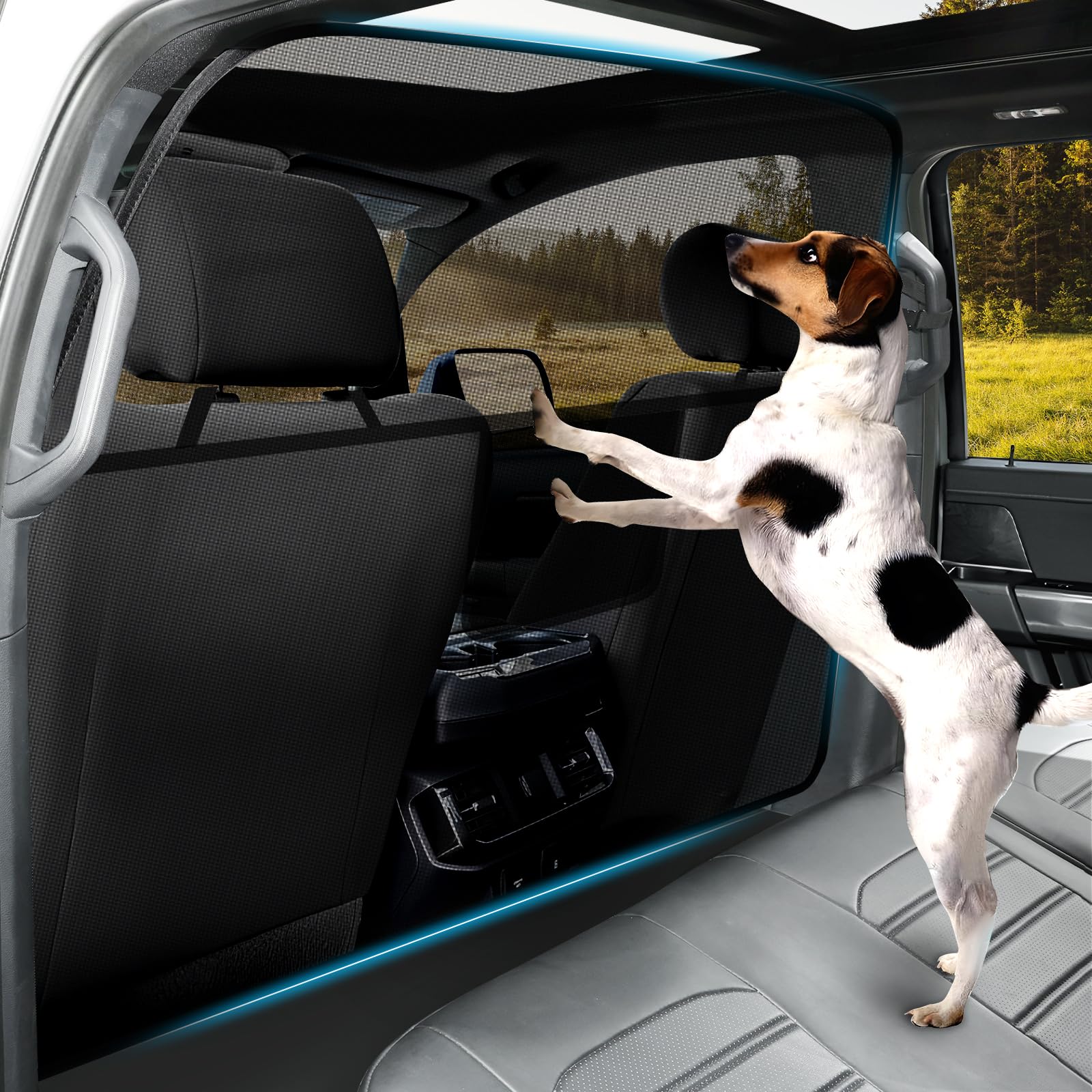 Automiim Foldable Dog Car Barrier One-Piece Design, 52.4" Wide Dog Car ...