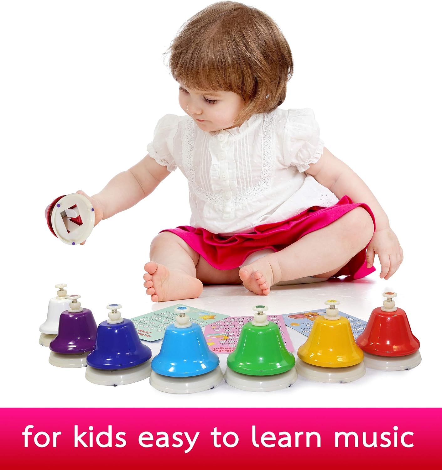 8-note Color Desk Bell Set – Song Book with Easy Sheet Music, Music ...