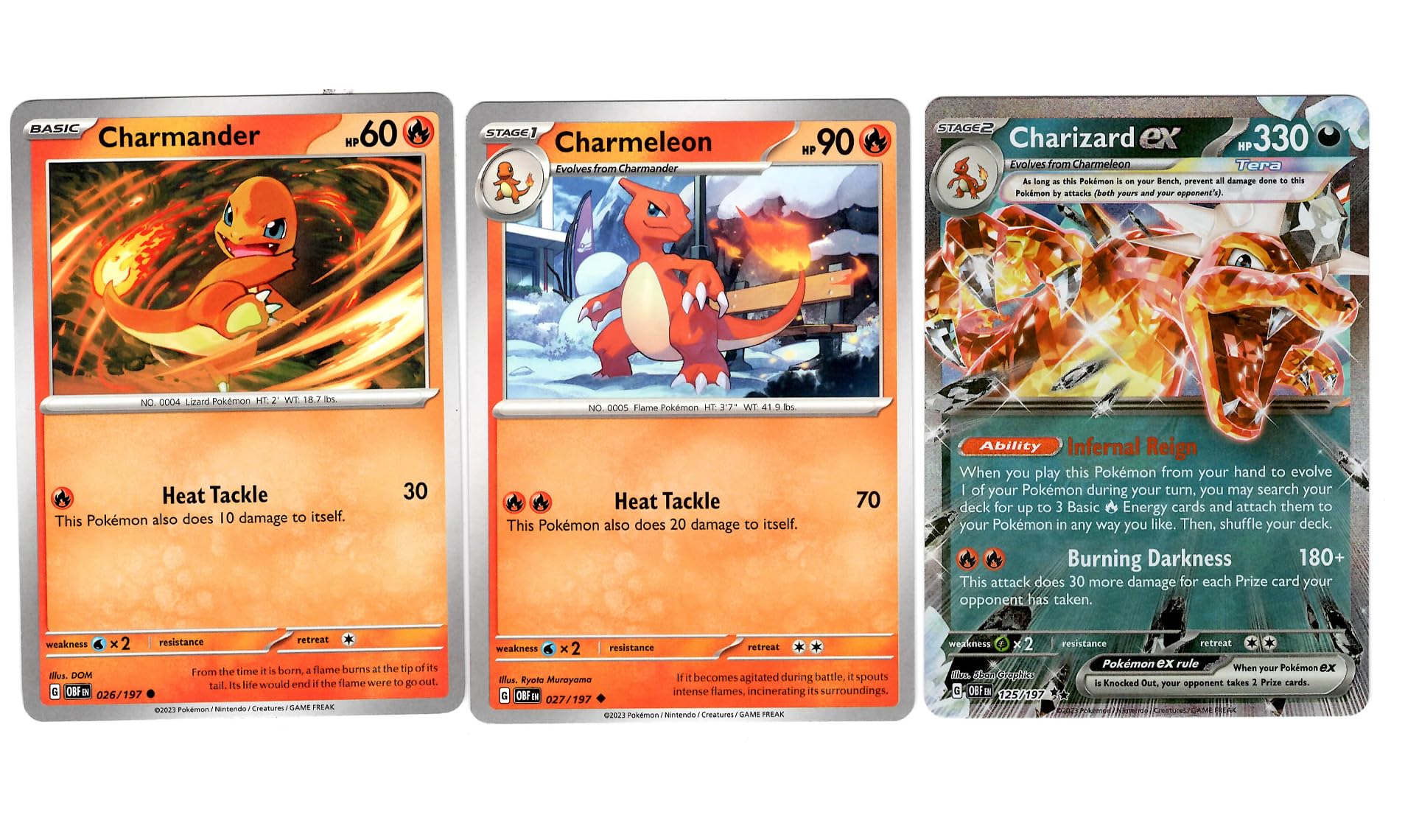 Charizard ex 125/197 Double Rare Tera - Obsidian Flames - Pokemon ...