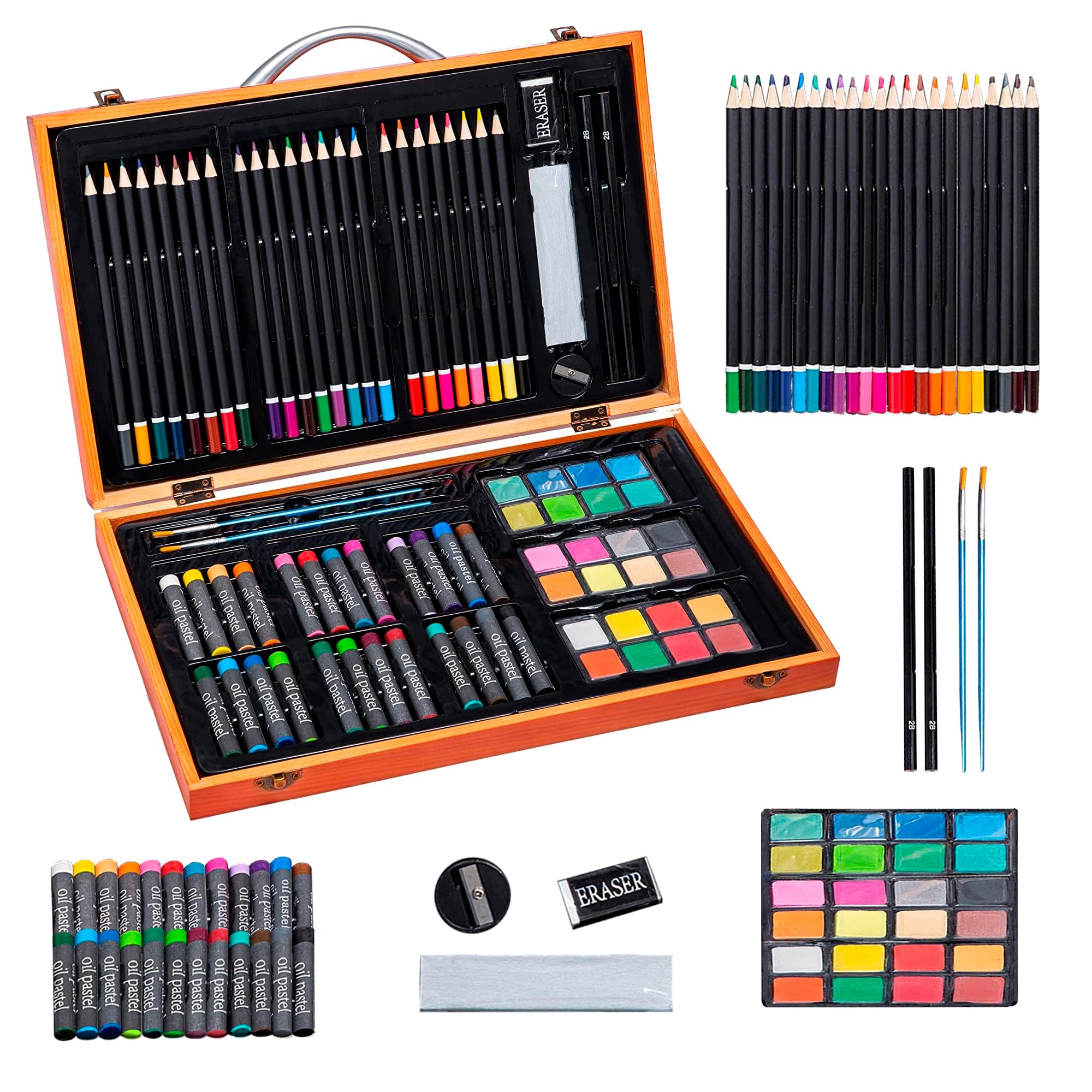 Mua US 80+Piece Deluxe Artist Studio Creativity Set Wood Box Case - Art ...