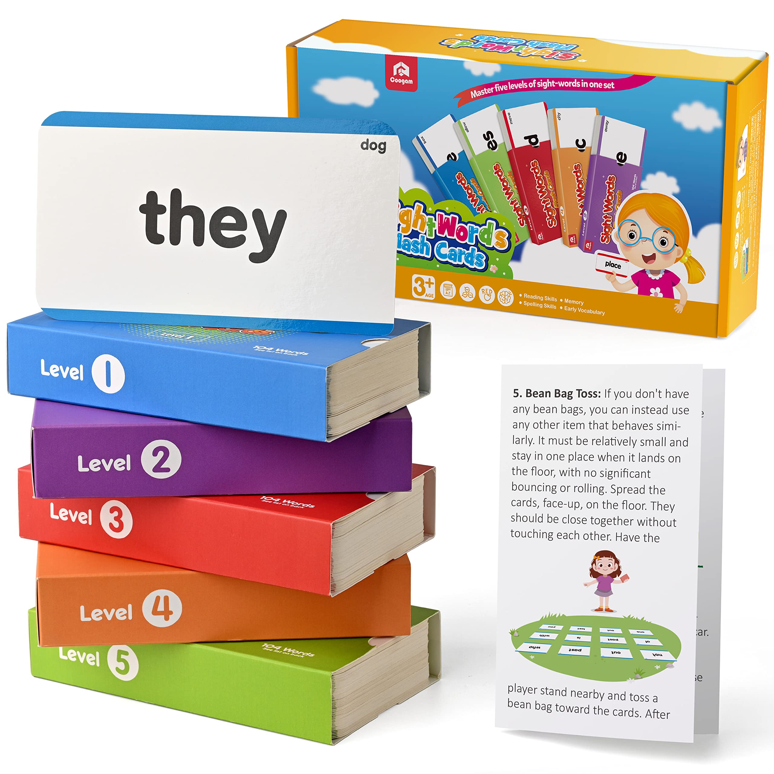 Mua Coogam 520 Sight Words Learning Vocabulary Flash Cards, Dolch Fry ...