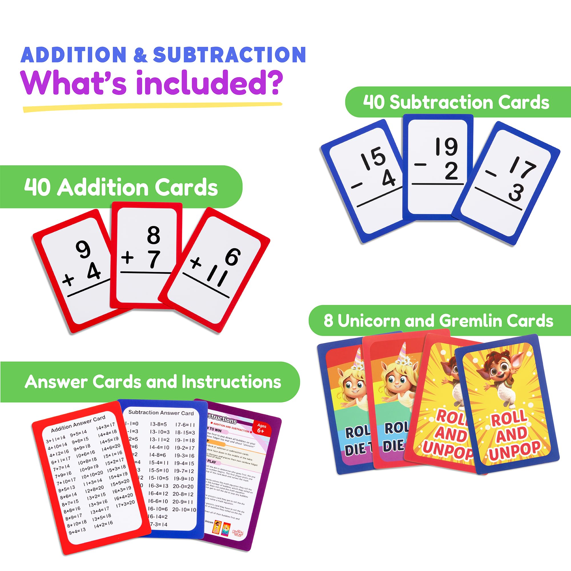 Mua Addition & Subtraction Flash Cards - Math Games for Children to ...