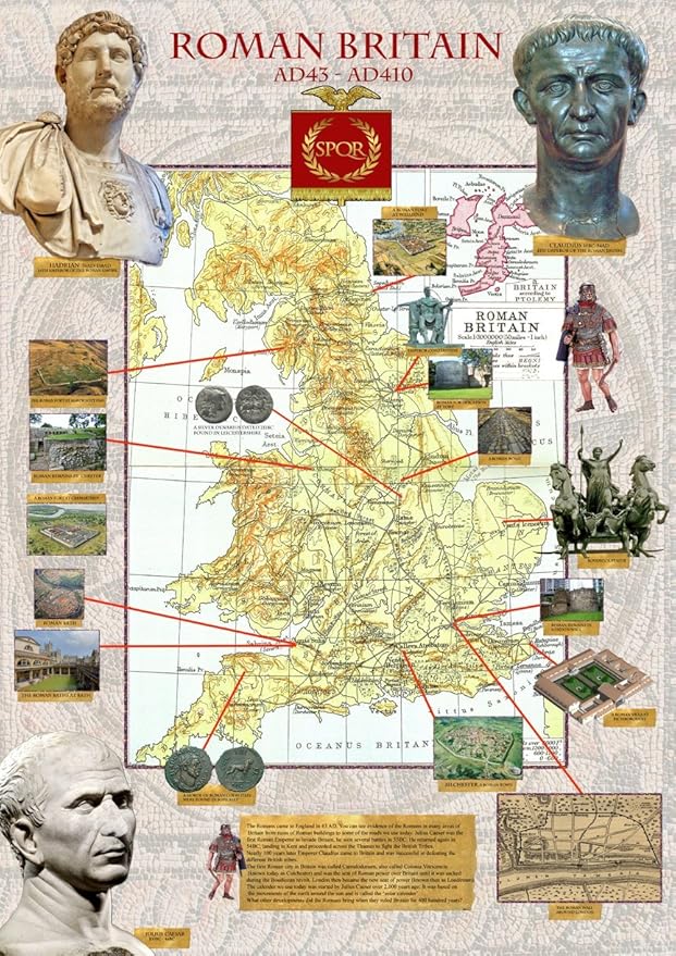 Roman Britain Informational Educational History Poster A1 Size 59.4 x ...
