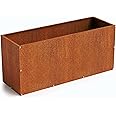 Amazon.com : DIY CARTEL Corten Steel Rectangular Outdoor Planter Box ...