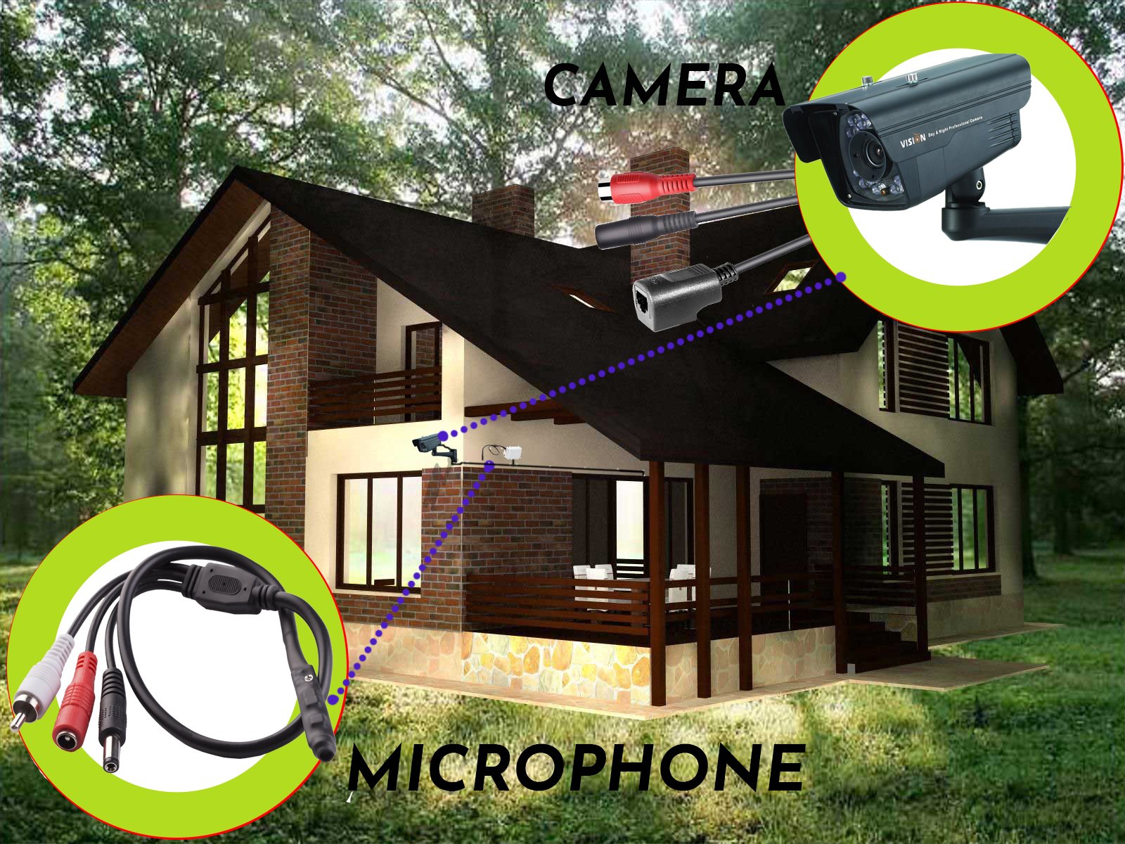 Mua CCTV Microphone Outdoor Microphone for WiFi Security Camera IP ...