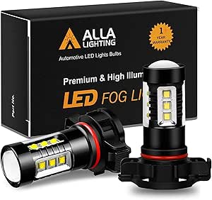 Amazon.com: Alla Lighting CANBUS 2504 PSX24W LED Fog Lights Bulbs ...